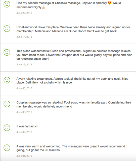 Reviews | CHESHIRE MASSAGE LLC